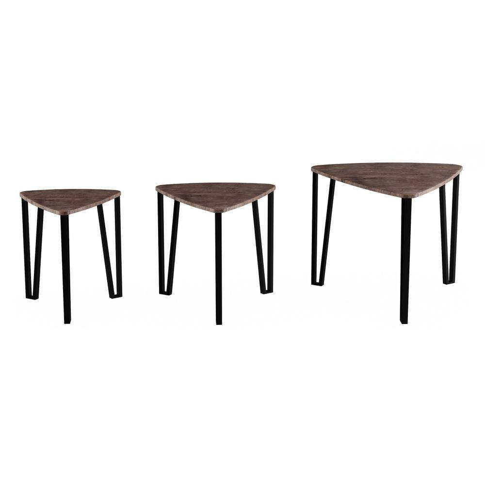 Lavish Home Modern Woodgrain Contemporary Nesting Accent Tables (Set of ...