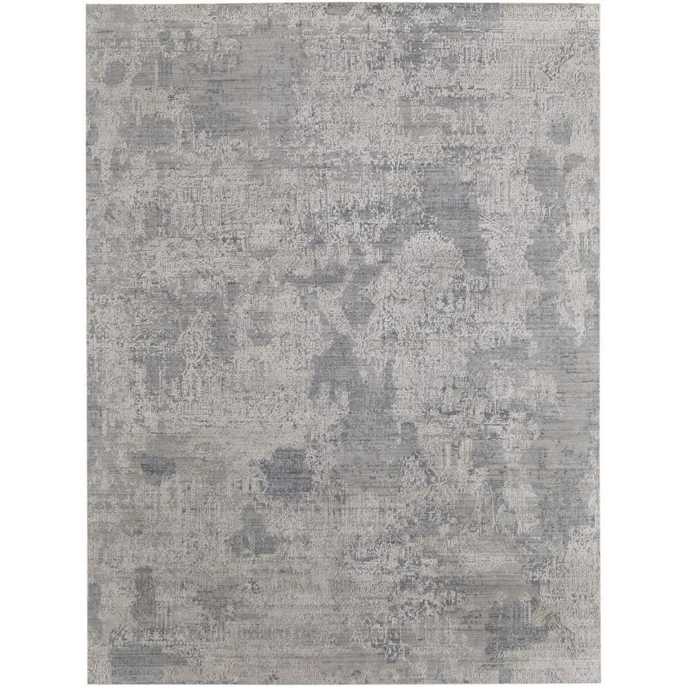 HomeRoots 2 ft. x 3 ft. Gray, Silver Abstract Area Rug 2000566866 - The ...