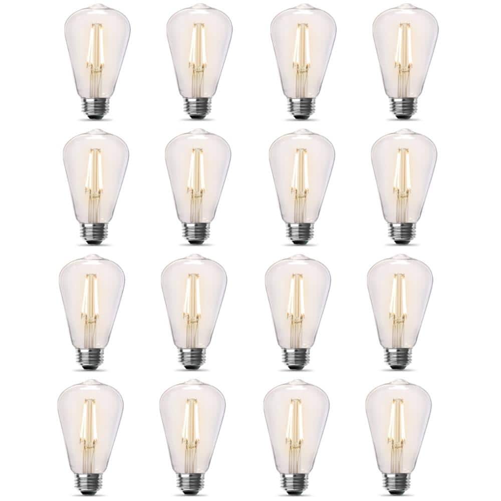 Feit Electric 60-Watt Equivalent ST19 Dimmable Straight Filament Clear ...