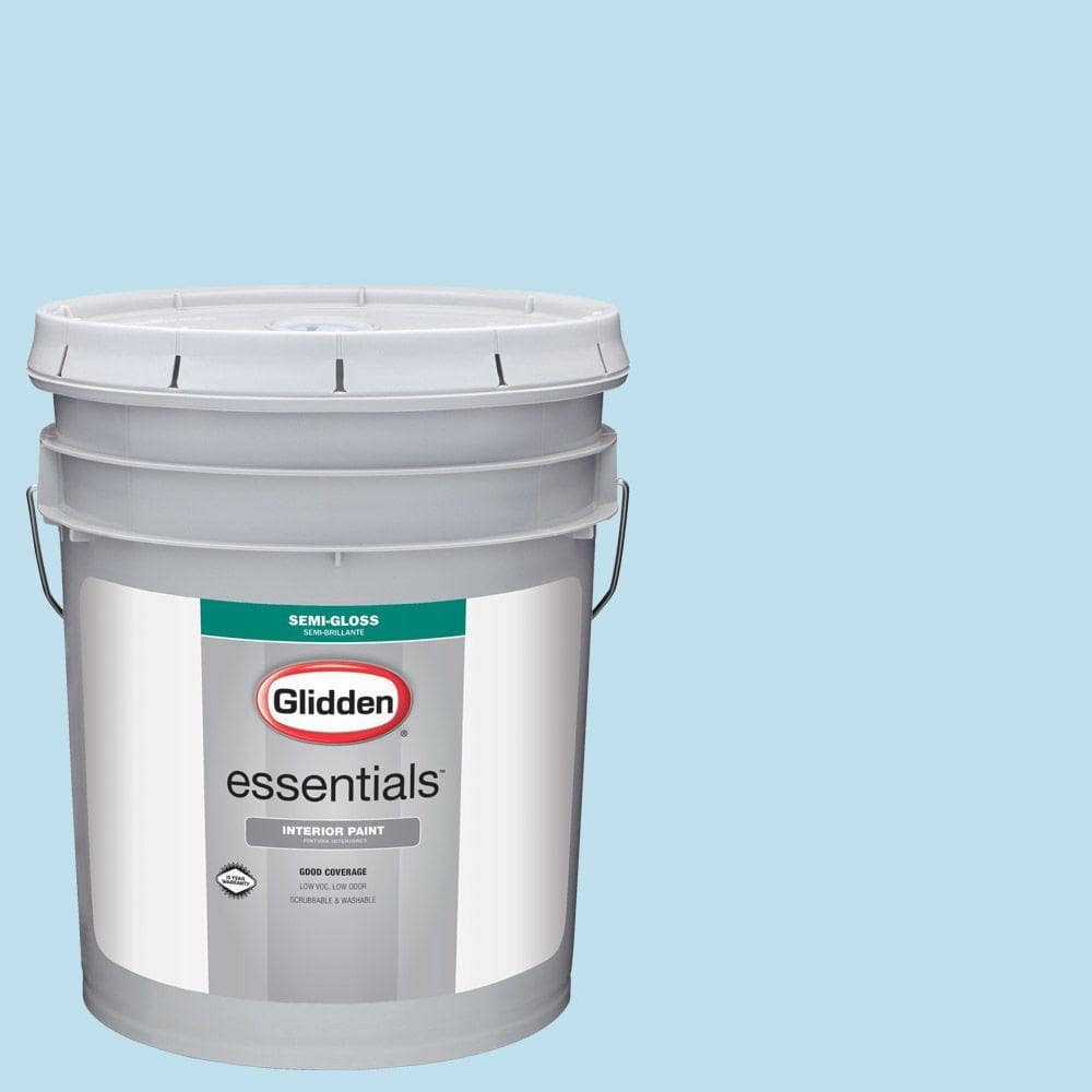 Glidden Essentials 5 gal. #HDGB44 Clear Blue Sky Semi-Gloss Interior ...