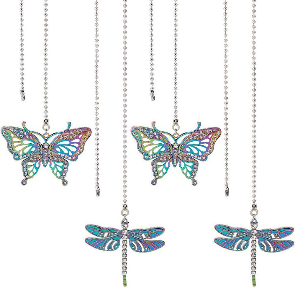 phyfalip Butterfly & Dragonfly Retro Rainbow Ceiling Fan Pull Chains ...