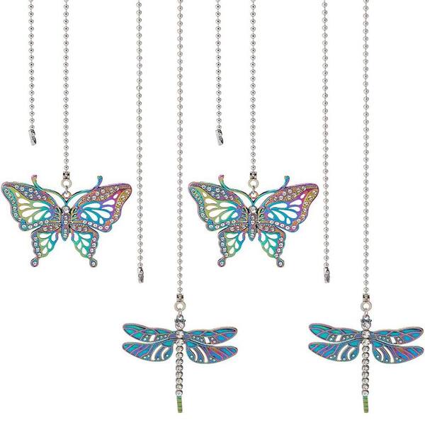 phyfalip Butterfly & Dragonfly Retro Rainbow Ceiling Fan Pull Chains ...