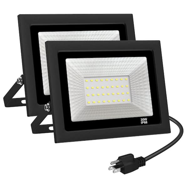 BIBIVIS 5000 Lumens 120 Volt Black Plug-In Integrated LED Landscape ...