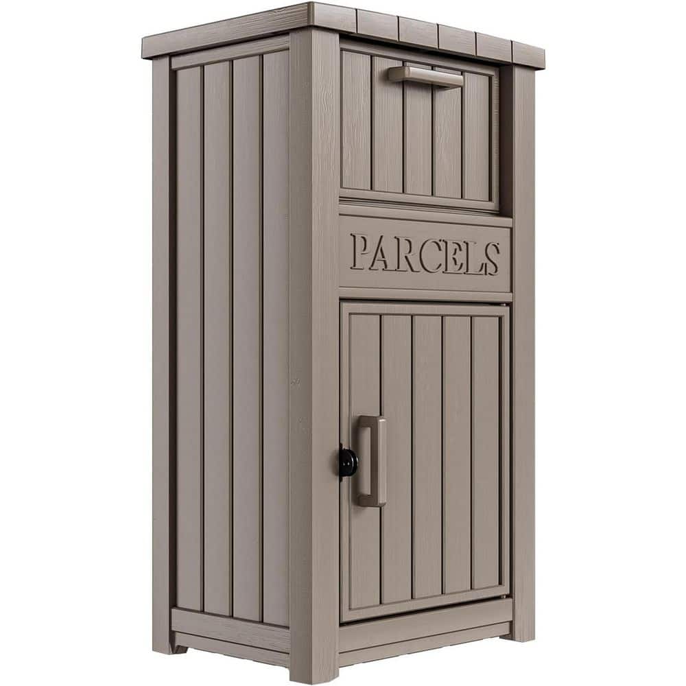 LuckByte 48 Gal. Outdoor Deck Box Package Delivery Box with Lockable ...