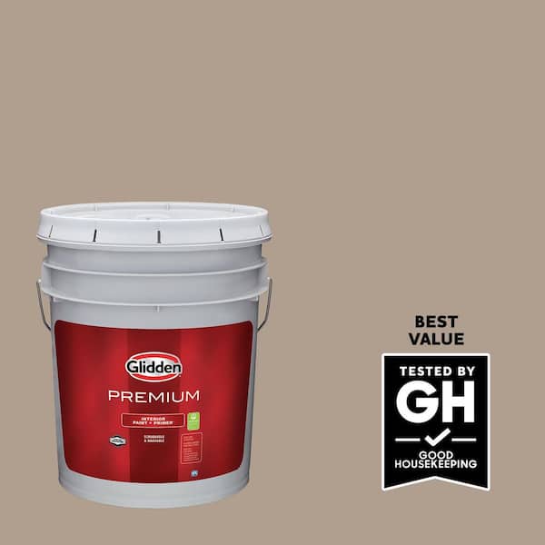 Glidden Premium 5-gal. PPG1076-4 Cuppa Coffee Semi-Gloss Interior Latex ...