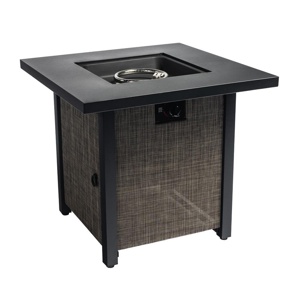 Sudzendf 40000 BTU 27 in. Square Black&Gray Propane Fire Pit Table ...