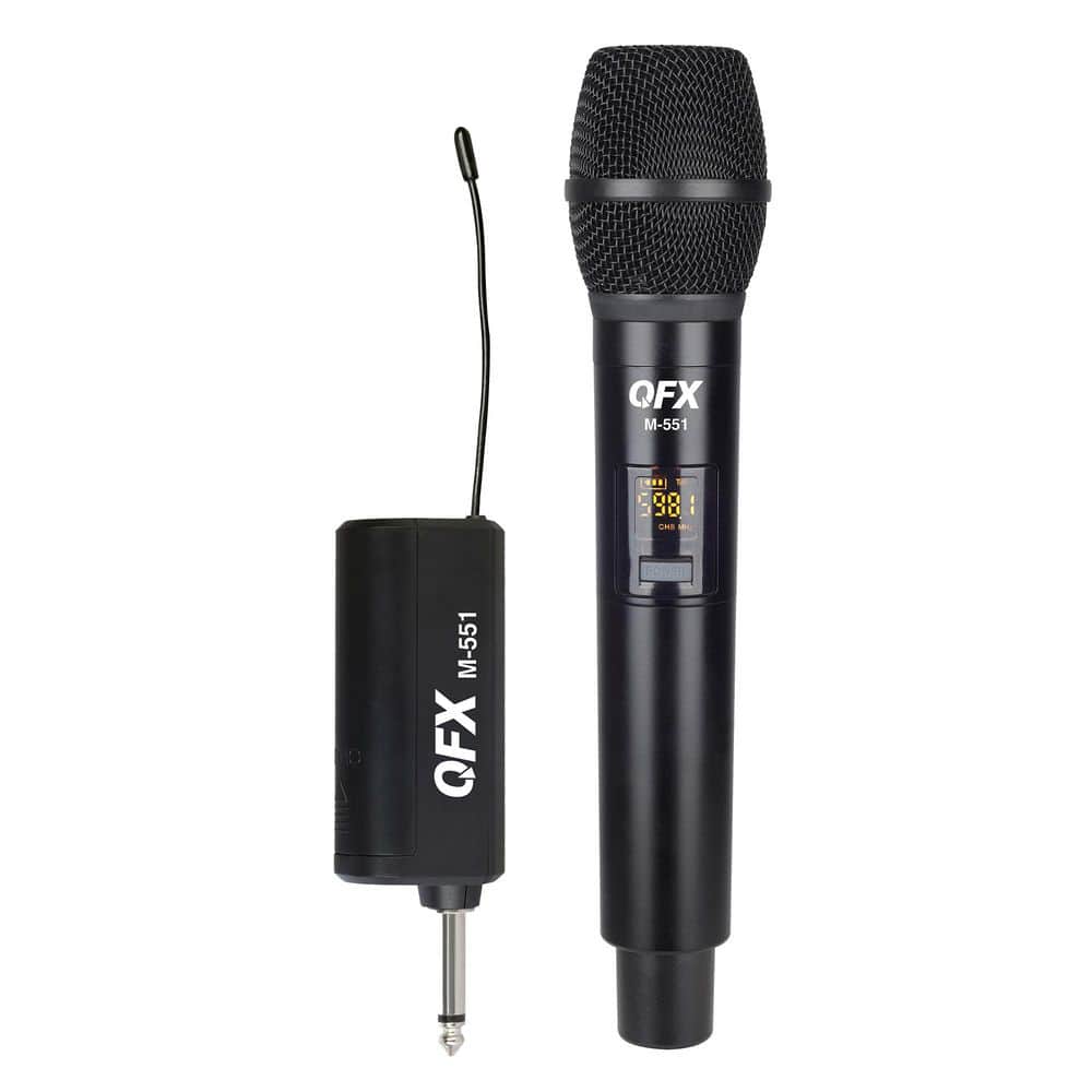 QFX 16-Channel UHF Multi-Frequency Microphone System with Handheld ...