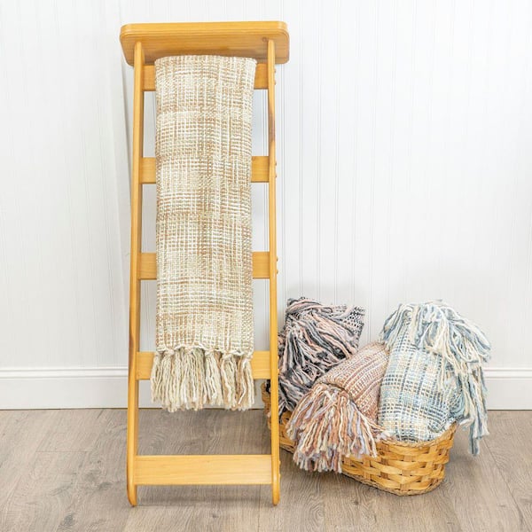 DONNA SHARP Heritage Woven Tan Light Brown Acrylic Throw Blanket 70057 ...