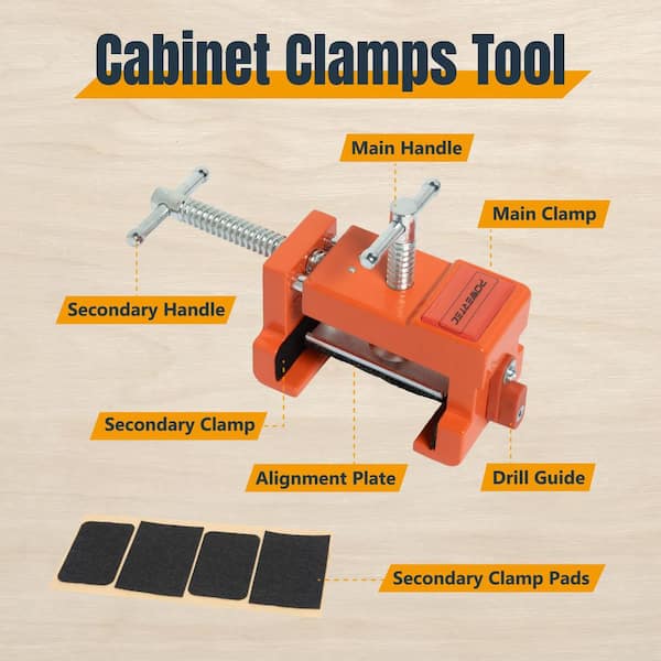 Drill Guide Clamps 2-Pack Cabinet Face Frame Clamps With Drill Guide ...