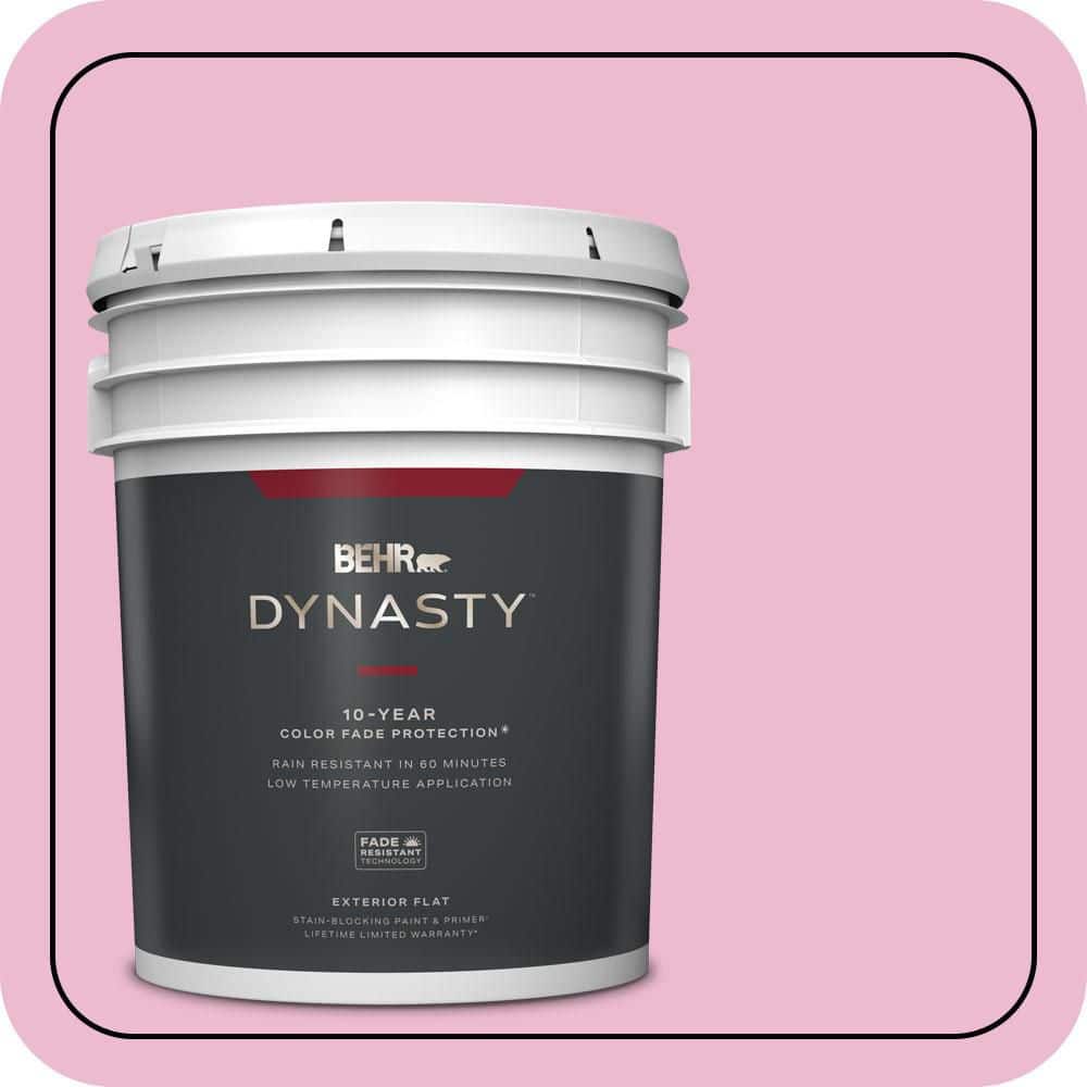 BEHR DYNASTY 5 gal. #P130-2A Dainty Pink Flat Exterior Stain-Blocking ...