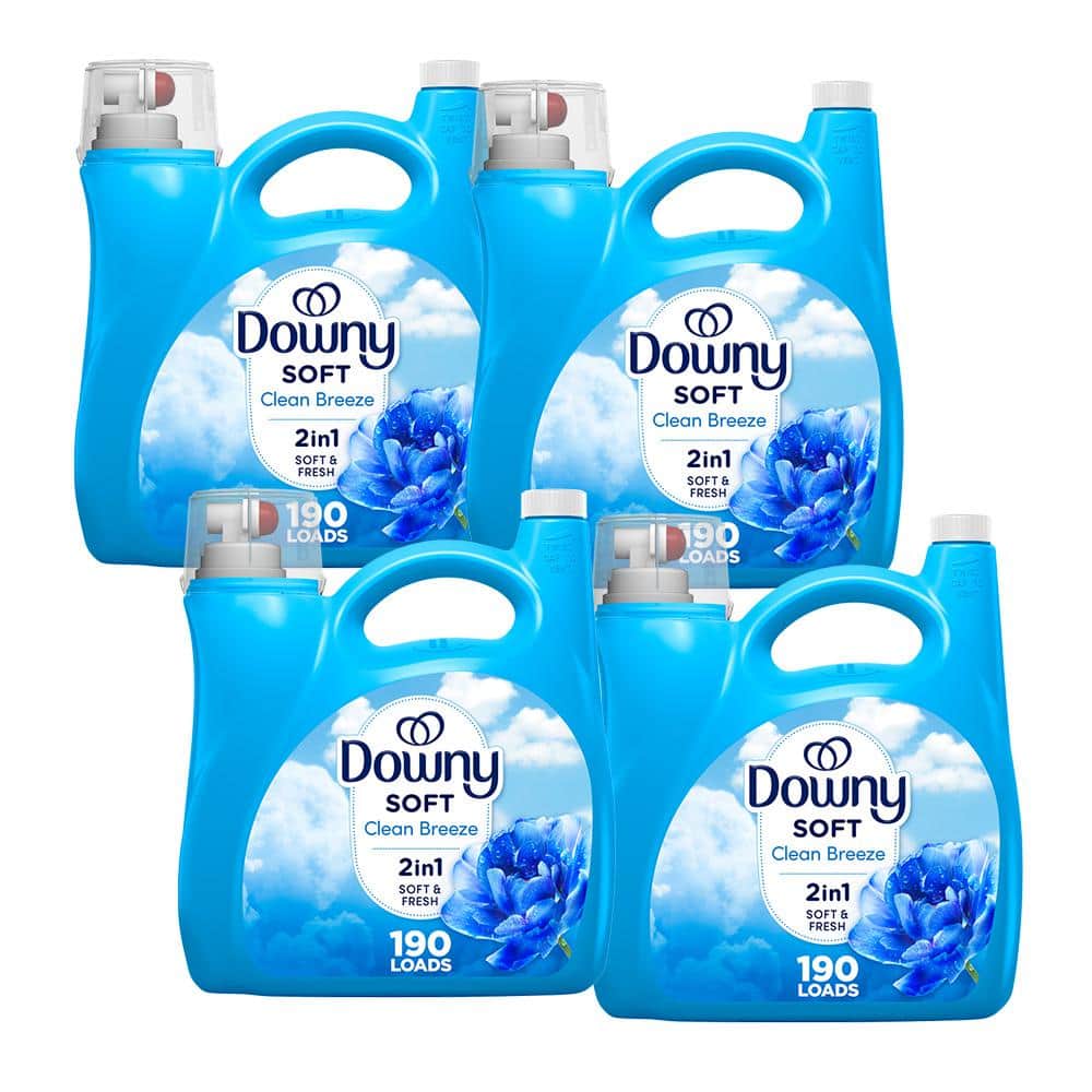 Downy Ultra Clean Breeze Scent Liquid Fabric Softener, 190-Loads, 140 oz. (4-Pack) 003077210050 ...