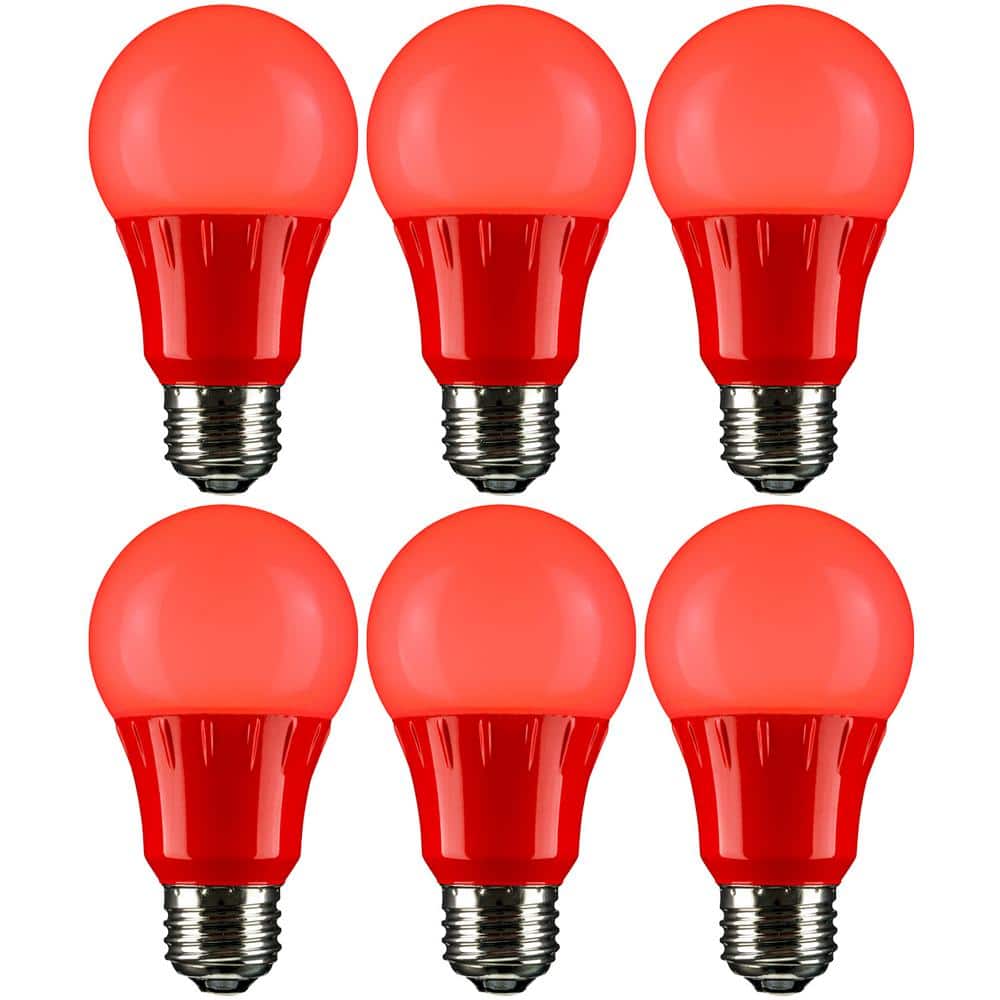 Sunlite 22-Watt Equivalent A19 LED Red Light Bulbs Medium E26 Base in ...