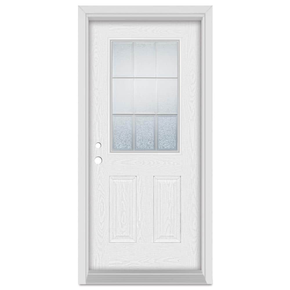 Stanley Doors 36 in. x 80 in. Geometric Right-Hand 1/2 Lite Zinc ...