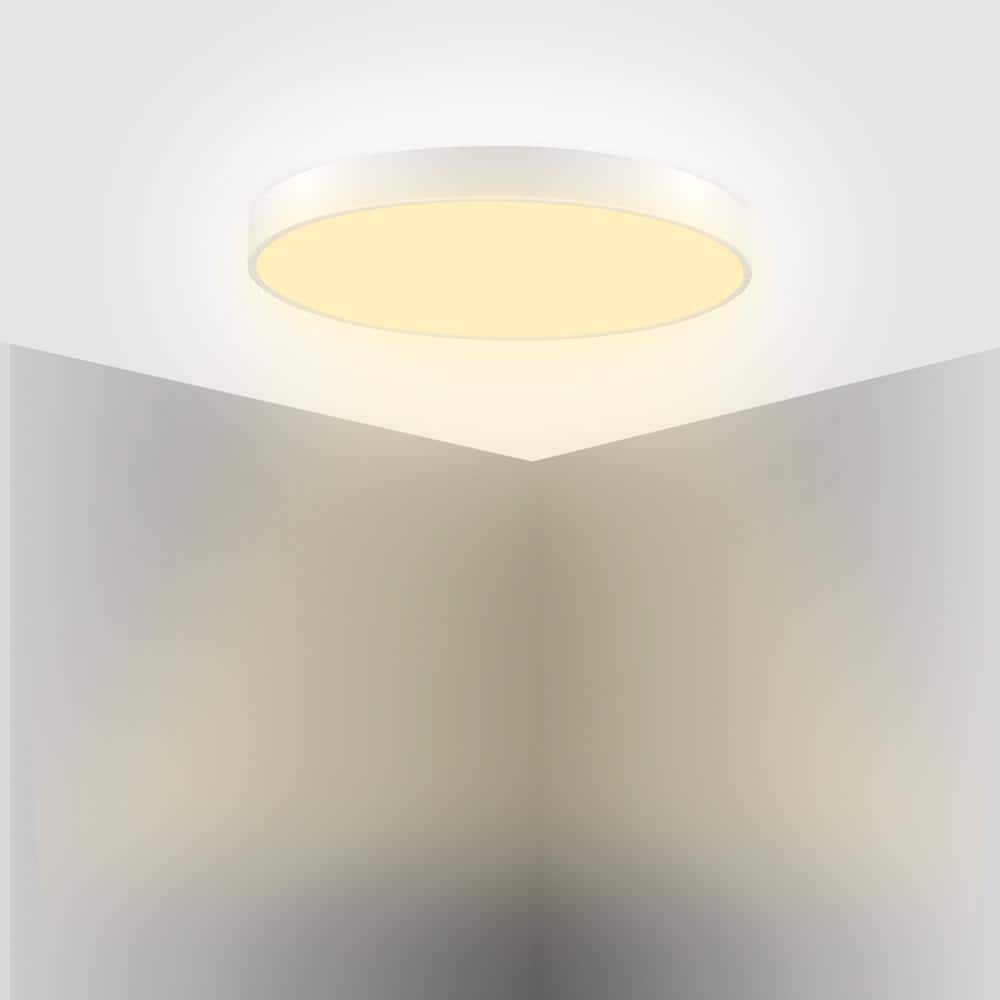 CIPACHO 11.81 in. 20-Watt 1-Light White LED Flush Mount Light Fixture ...