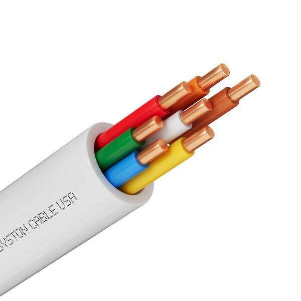 Syston Cable Technology 100 ft. 18/7 White CMR/CL3R Solid Bare Copper ...