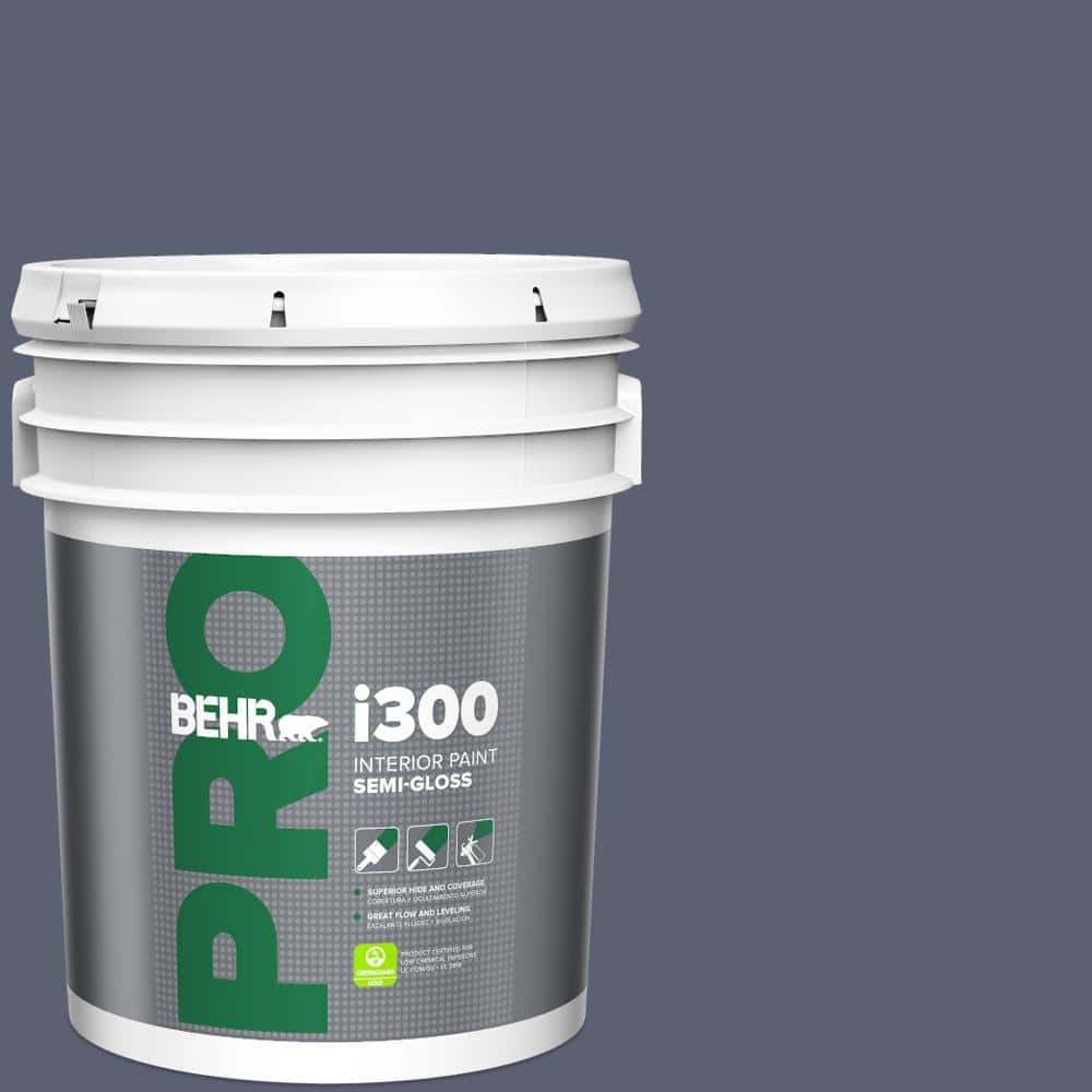 BEHR PRO 5 gal. #S550-6 Mysterious Night Semi-Gloss Interior Paint ...