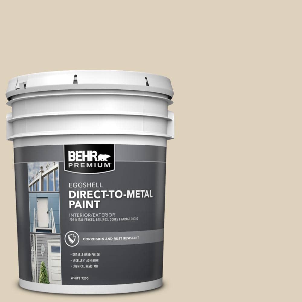 BEHR PREMIUM 5 gal. #PPU4-12 Natural Almond Eggshell Direct to Metal ...