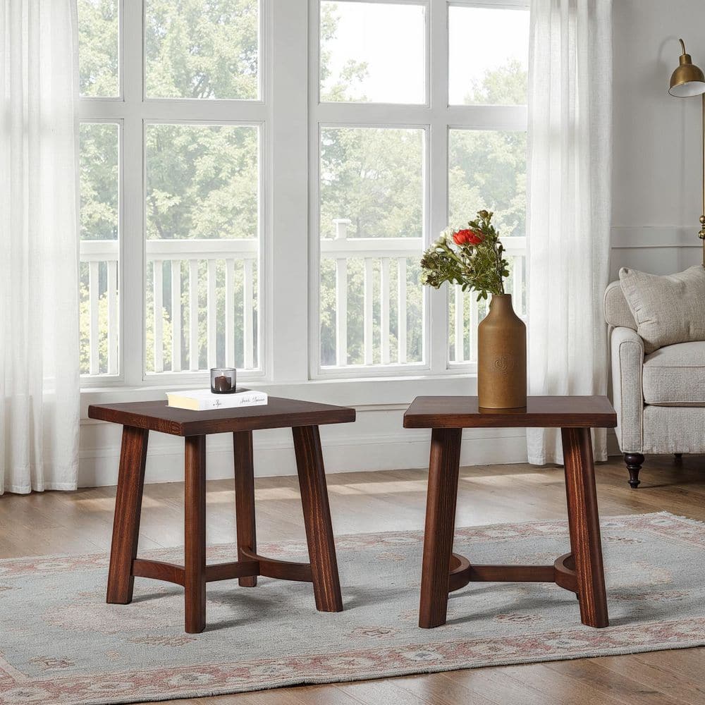 Walker Edison Furniture Company Colt 20 in. Espresso Rustic Square ...