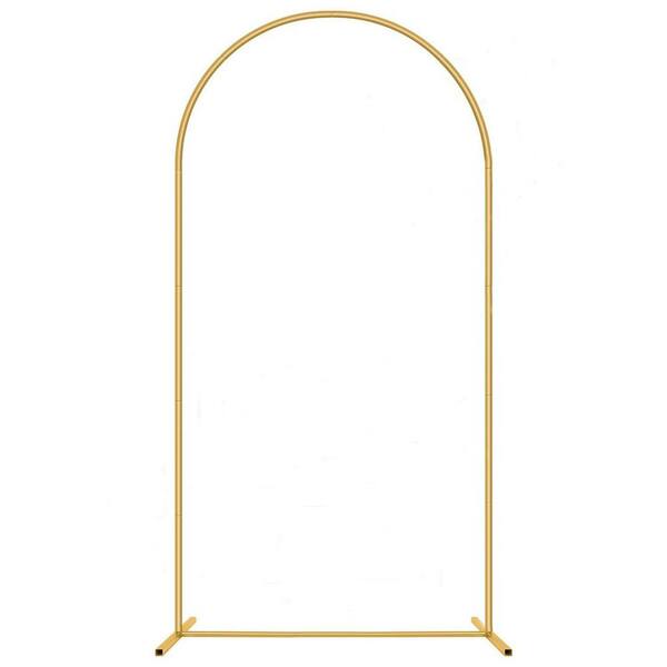 Primehome 86.61 in. x 47.24 in. Gold Metal Wedding Arch Stand Backdrop ...