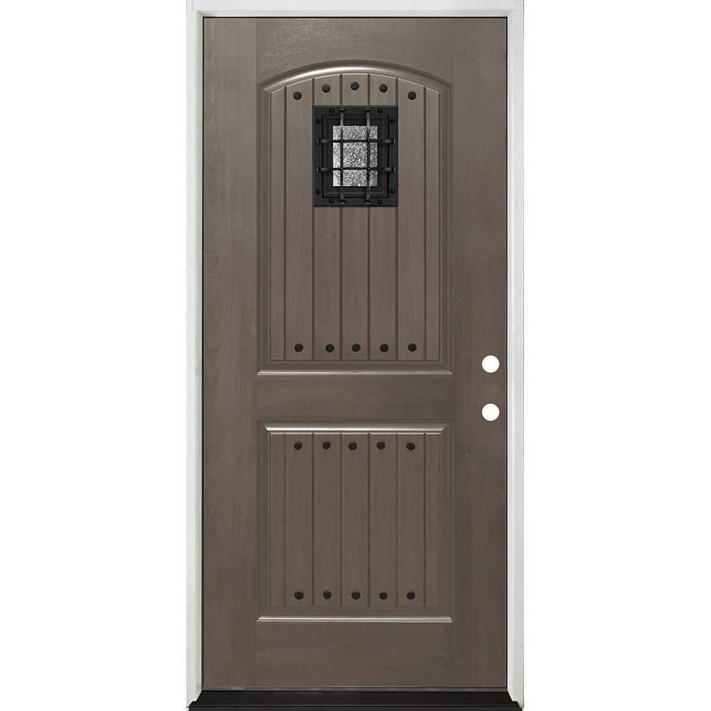 Steves & Sons 36 in. x 80 in. 2-Panel Left-Hand/Inswing Ashwood Stain ...