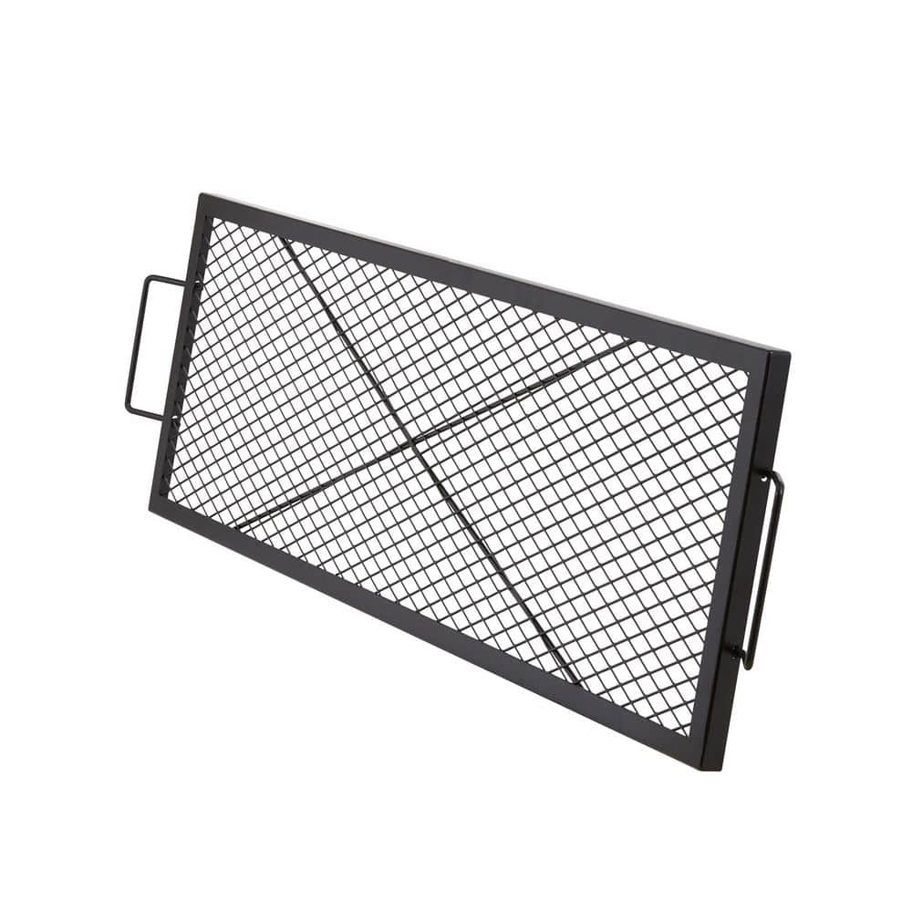 SKYSHALO X-Marks Fire Pit Grill Grate, Rectangle Cooking Grate, Steel ...
