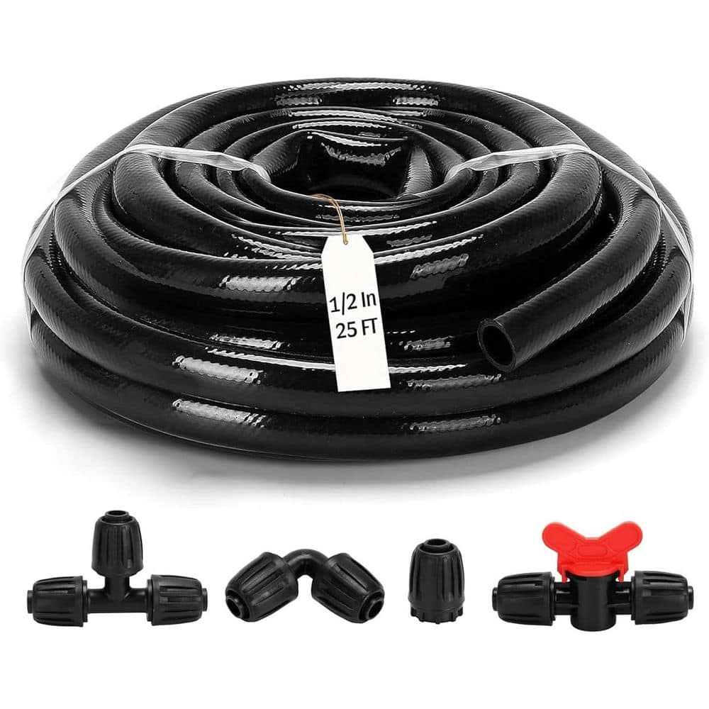 Oyezvary 1/2 in. Irrigation Tubing 25 ft. Drip Irrigation System for ...