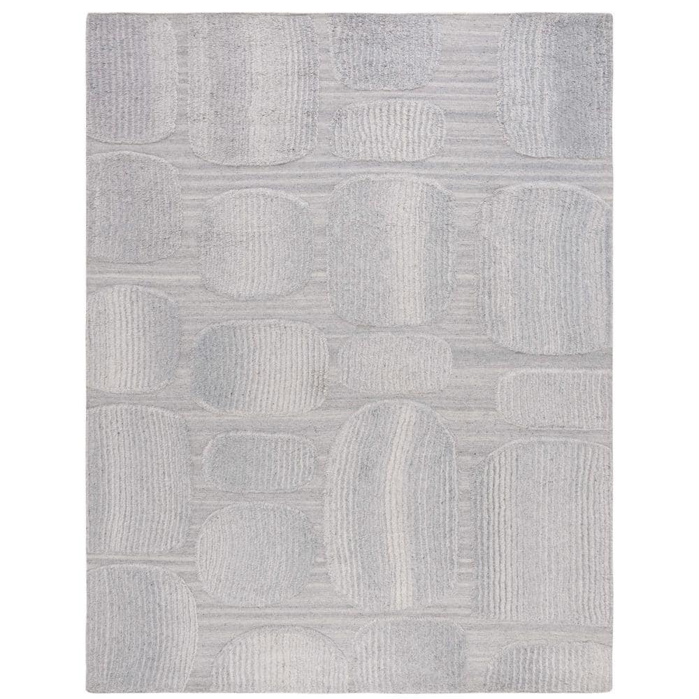 SAFAVIEH Manhattan Gray 8 ft. x 10 ft. Geometric Area Rug MAN550F-8 ...