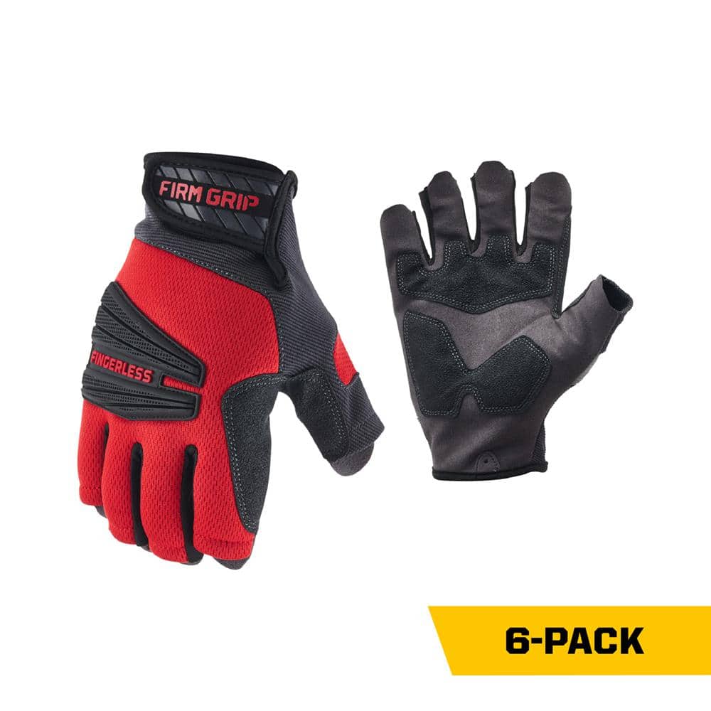 FIRM GRIP Medium Pro Fingerless Glove (6-Pack) 19504 - The Home Depot