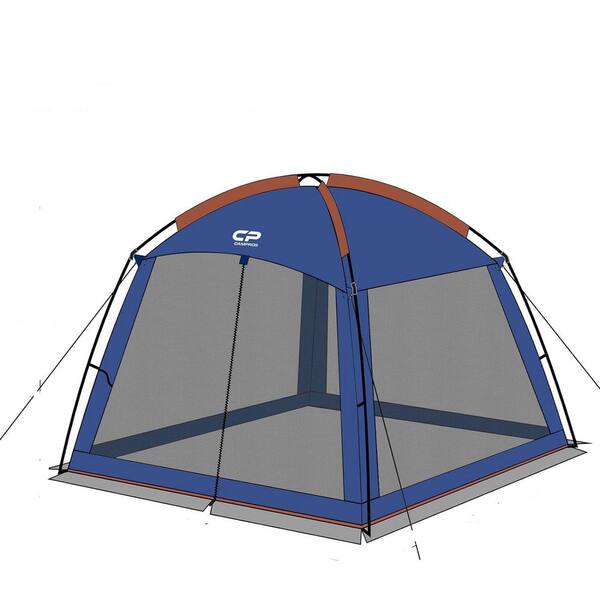 Cesicia Outdoor 10 ft. x 10 ft. x 86 in. 3-Person Navy Blue Fabric ...