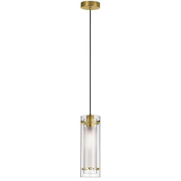 Dainolite Pasha 1-Light Aged Brass Modern Mini Pendant Light 22152-CF ...