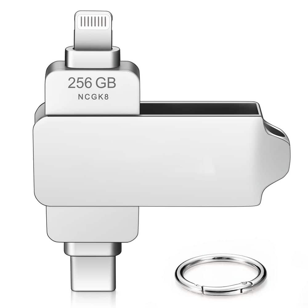 Yichuhaoxi Apple MFi Certified USB C Flash 256GB Drives White 1-Pack ...