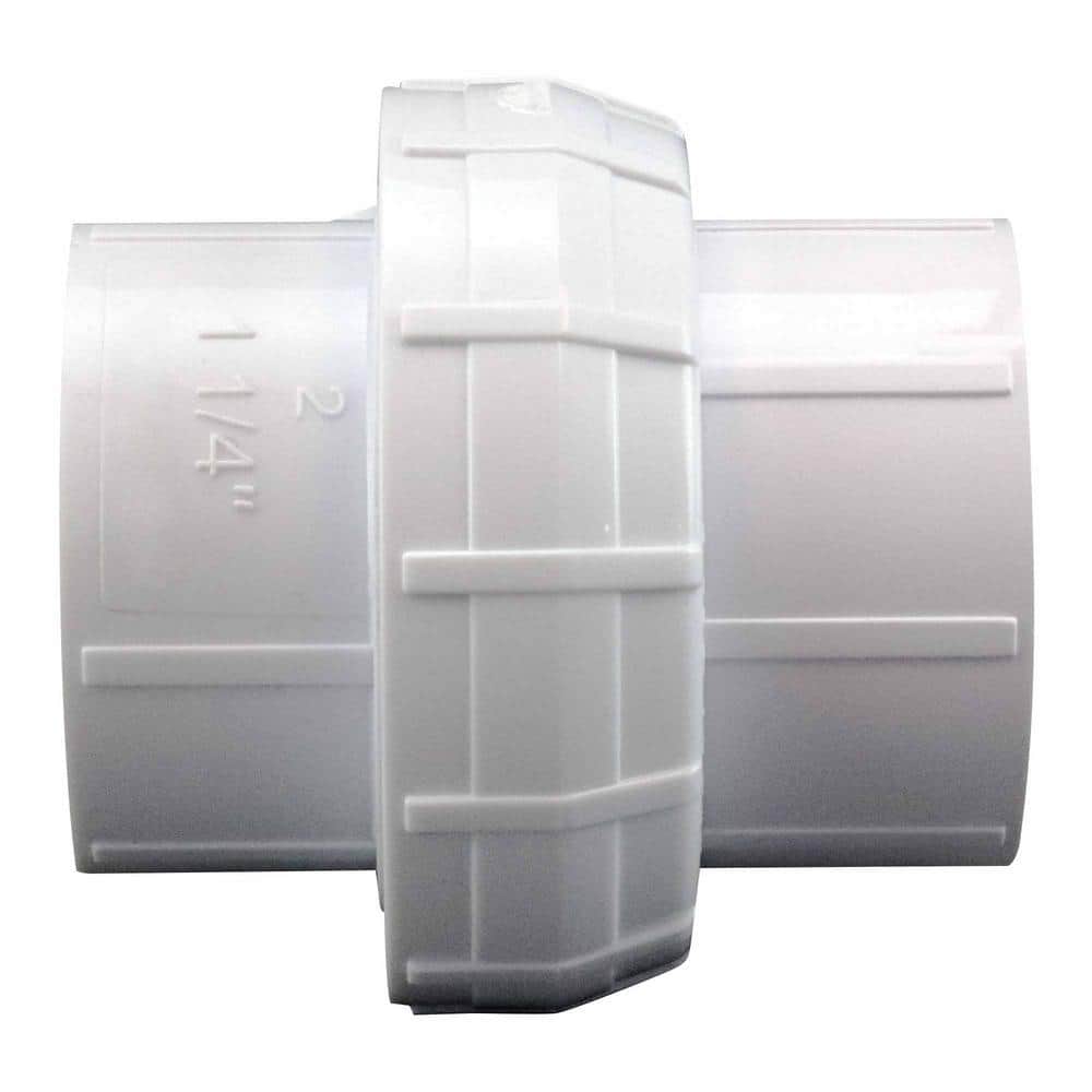 Apollo 1-1/4 in. x 1-1/4 in. PVC Slip Joint x Slip Joint Union PVCU114 ...