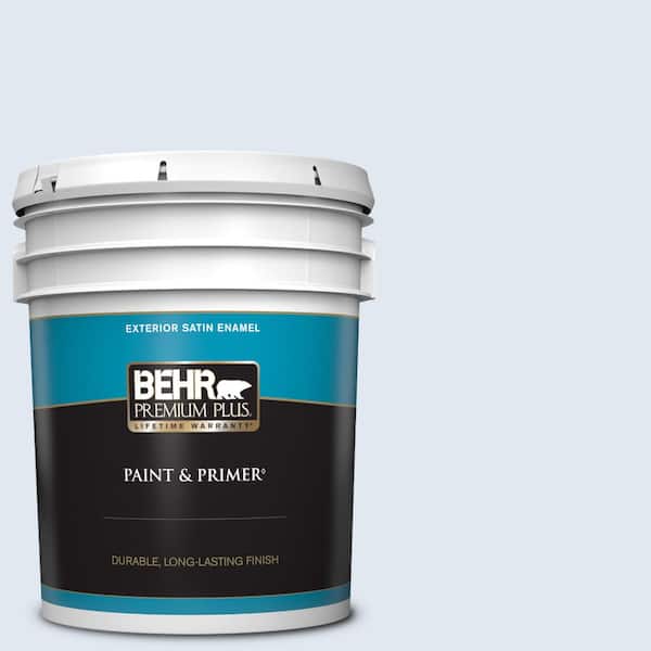 BEHR PREMIUM PLUS 5 gal. #M540-1 Bellflower Blue Satin Enamel Exterior ...