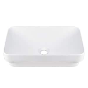 DEERVALLEY 19 in. x 13 in. Rectangular Vessel Bathroom Sink in White ...