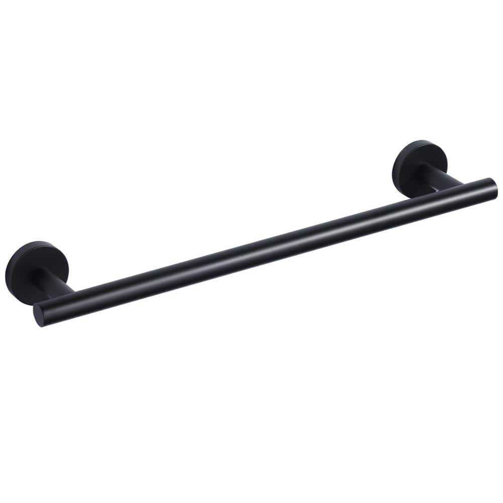 ALEASHA 16 in. Wall Mounted Single Towel Bar in Matte Black AL-8J120B ...