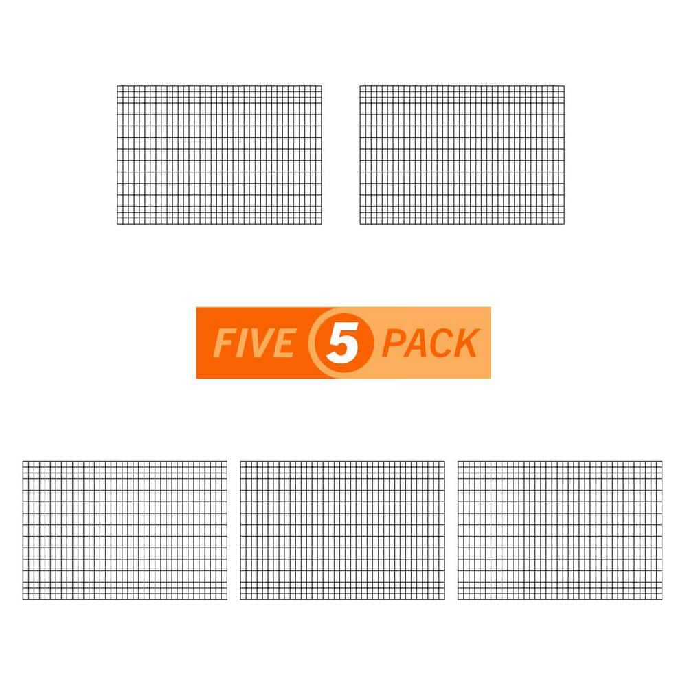 FORGERIGHT Deco Grid 4 ft. x 6 ft. Black Steel Fence Panel (5-Pack ...
