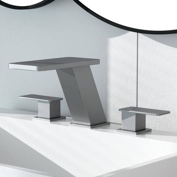 INSTER Elite 8in.Waterfall Widespread 2-Handle Bathroom Faucet 3-Hole ...