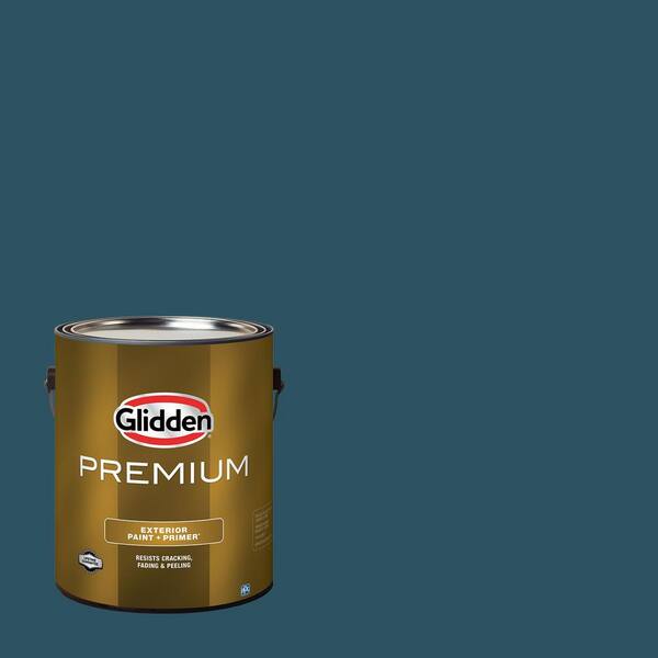 Glidden Premium 1 gal. Blue Bayberry PPG1149-7 Flat Exterior Latex ...