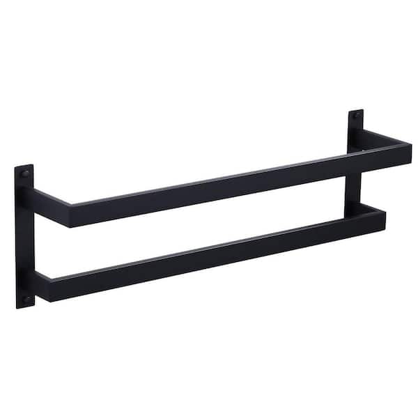 ALEASHA 24 in. 2-Bar Towel Rack Wall Mounted Stainless Steel in Matte ...