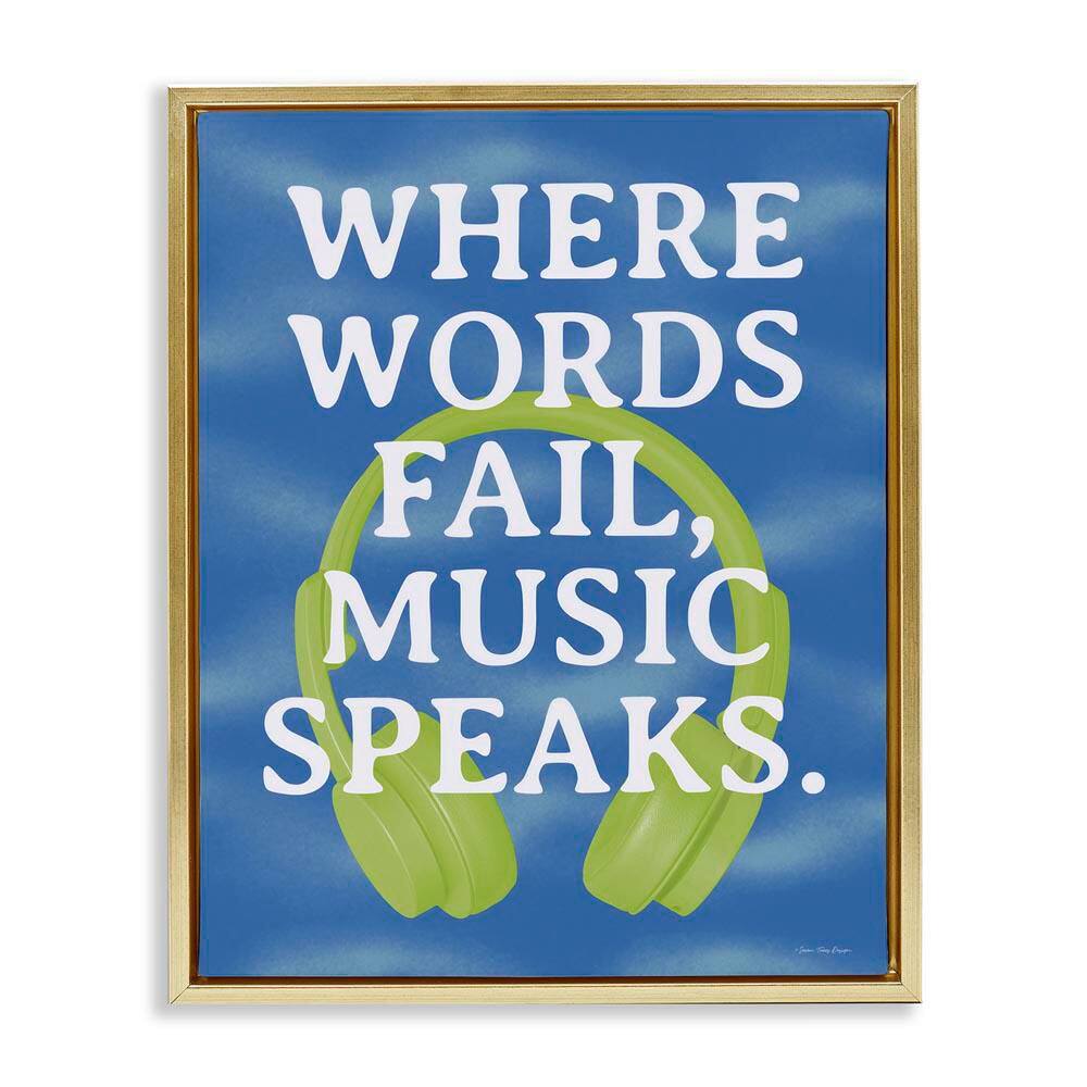 Stupell Industries Words Fail Music Speaks by Seven Trees Design Gold ...