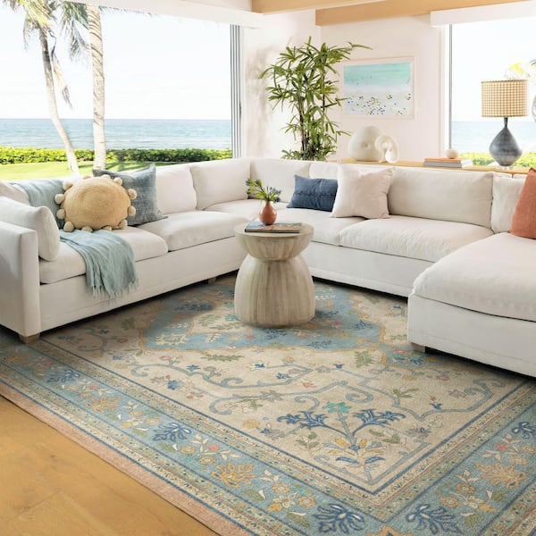 Reviews for Machine with Standard Pad-Tallulah Blue and Ivory 8 ft. x ...