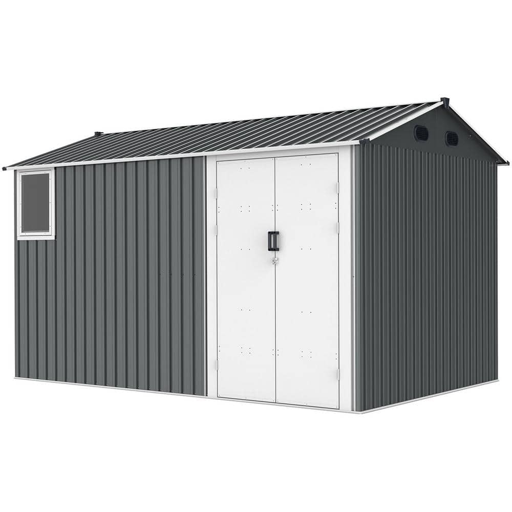 Boosicavelly 12 ft. W x 8 ft. D Metal Shed with Floor Base and Window ...