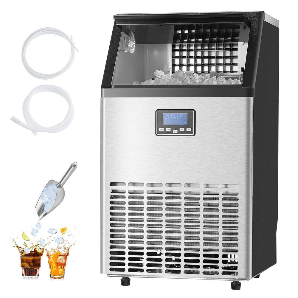 SKYSHALO 15.7 in. W 140 lbs. /24H Commercial Ice Maker Machine with 33 ...