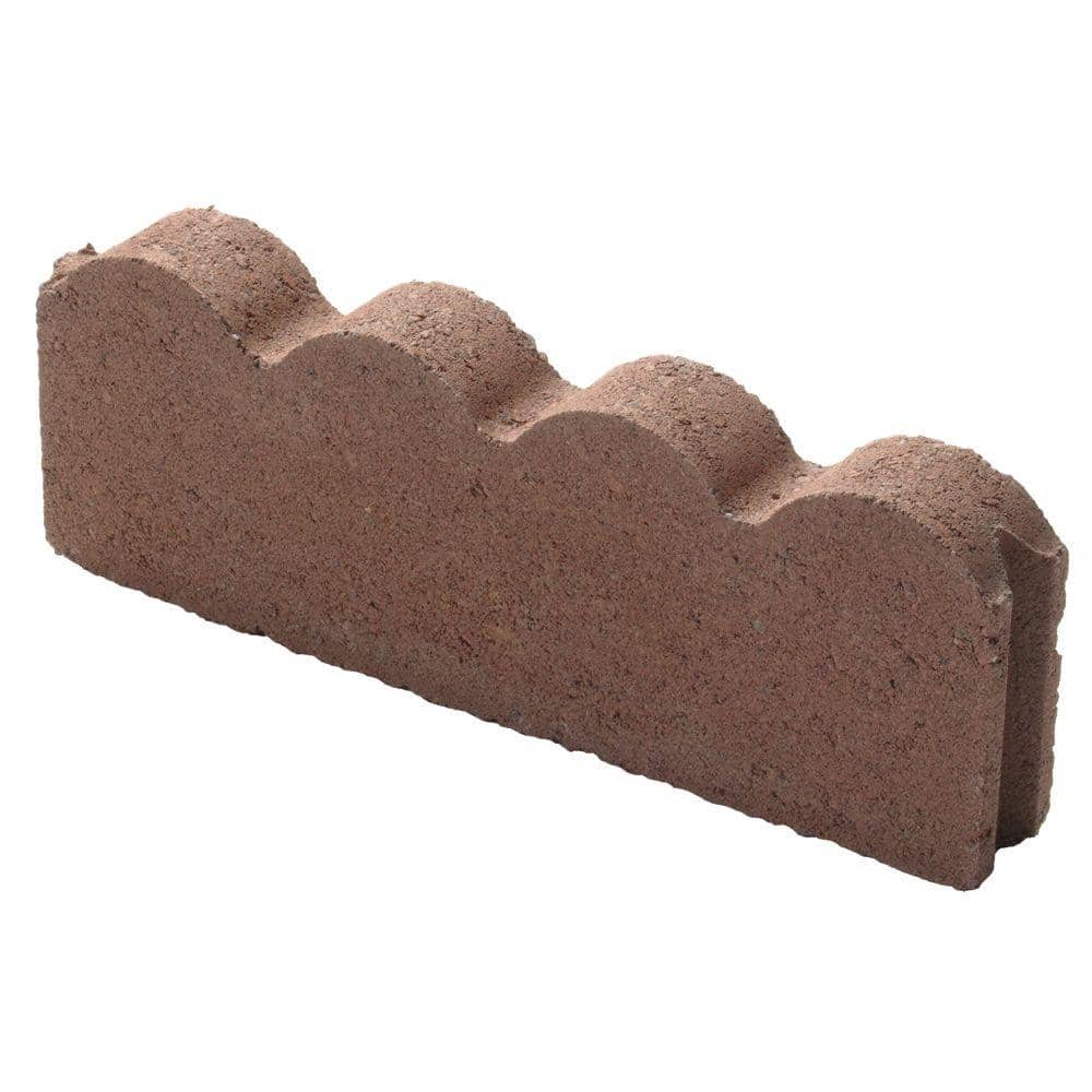 Mutual Materials 1-1/3 ft. Scalloped Red Concrete Edging M0016SESM011 ...