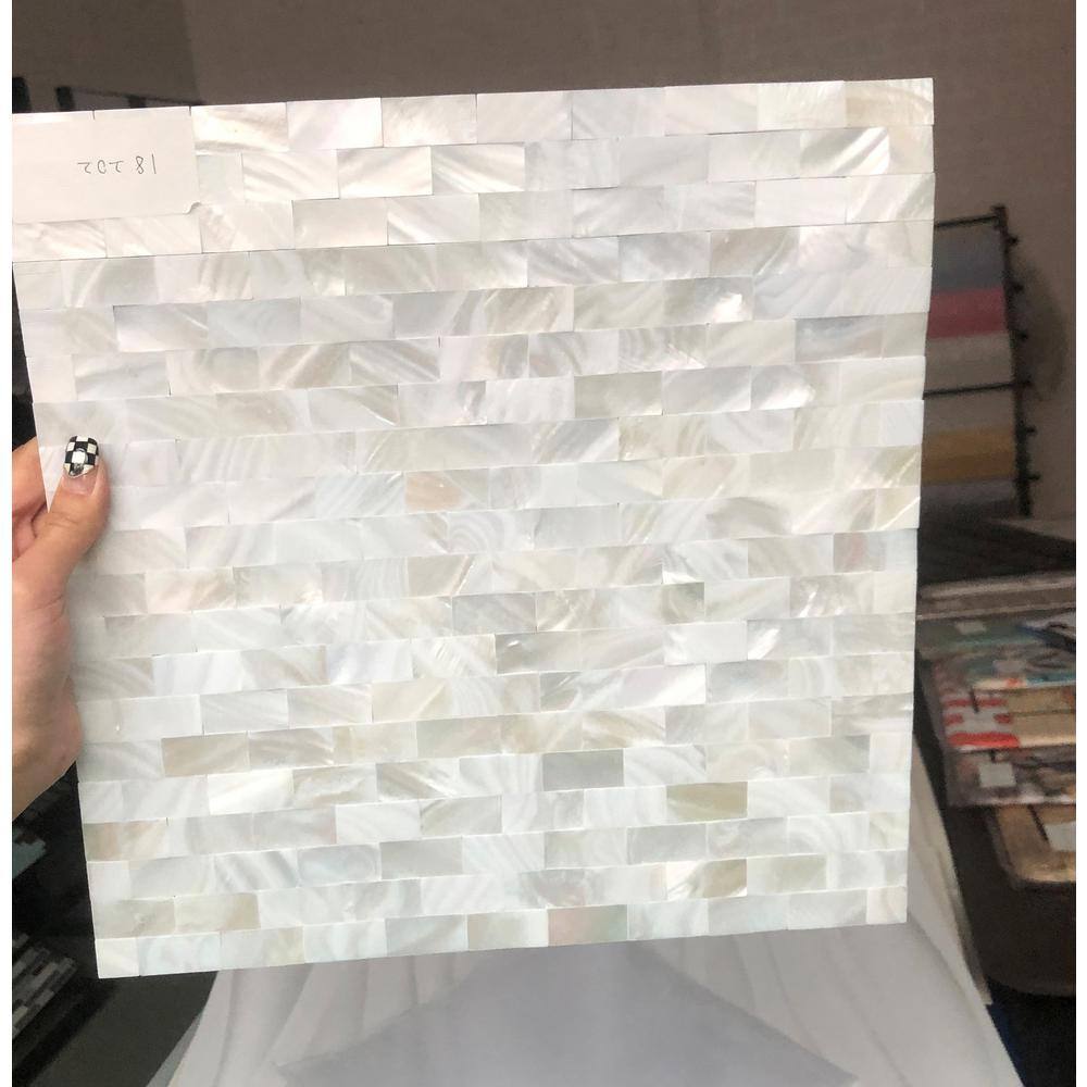 Buy Natural Sea Shell/Peal White Seamless 12 in. x 12 in. Rectangle ...