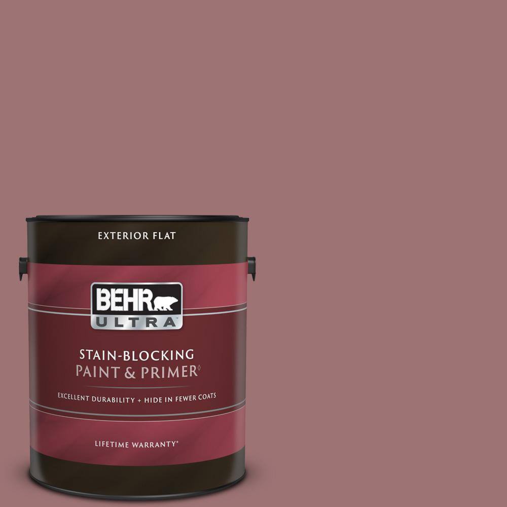 BEHR ULTRA 1 gal. #QE-05 Regal Rose Flat Exterior Paint & Primer 485401 ...