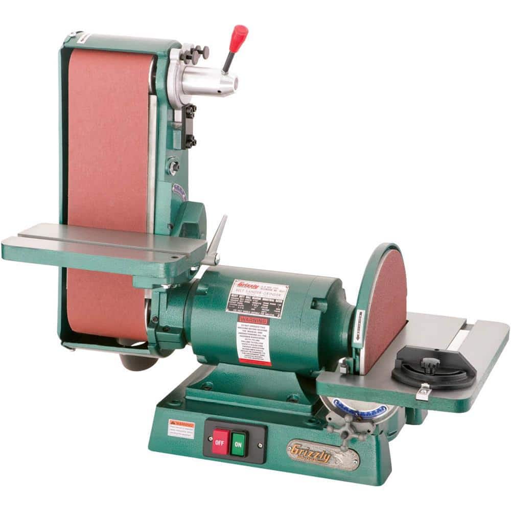 Grizzly Industrial 6 in. x 48 in. Belt/12 in. Disc Combo Sander, 3450 ...