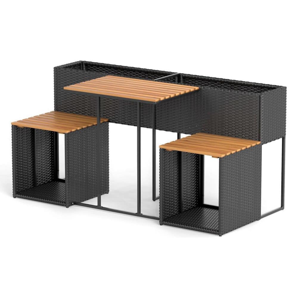 59 in. L x 27.5 in. W x 29 in. H Patio Furniture Set with Raised Garden ...