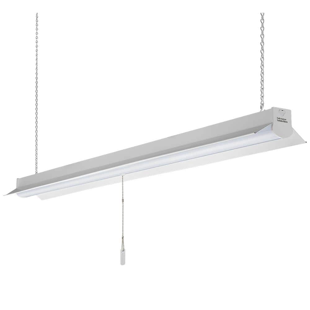 ETI LIGHTING 4 ft. 36-Watt Plug-in Linkable Integrated LED White Shop ...