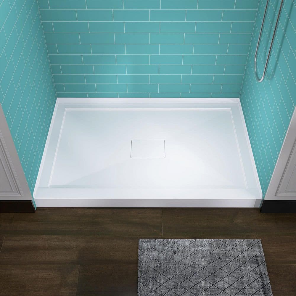 NTQ 48 in. x 32 in. Single Threshold Acrylic Shower Base Alcove Floor ...